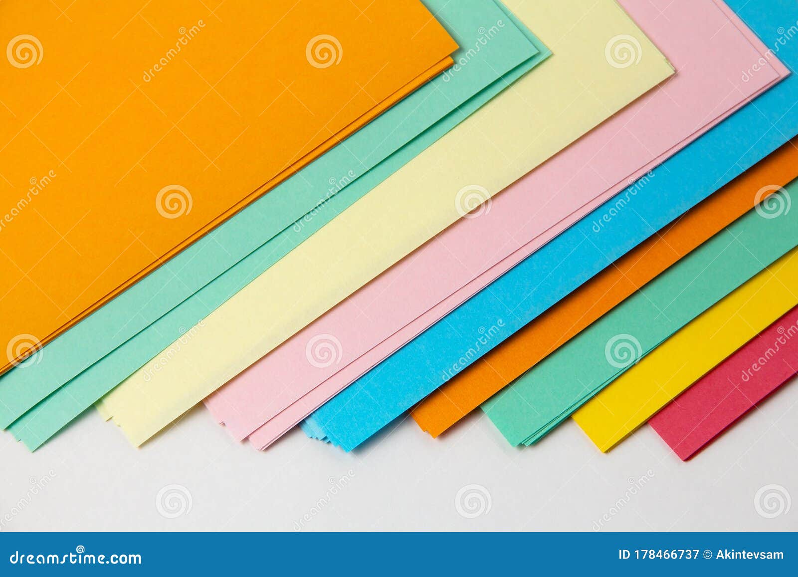 Multi-colored Sheets of Paper Stock Image - Image of business, green ...