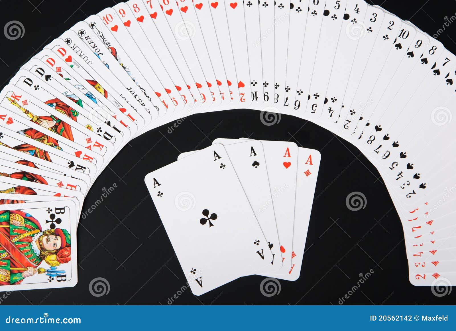 Spread Playing Cards on Black Background Stock Photo - Image of lose ...