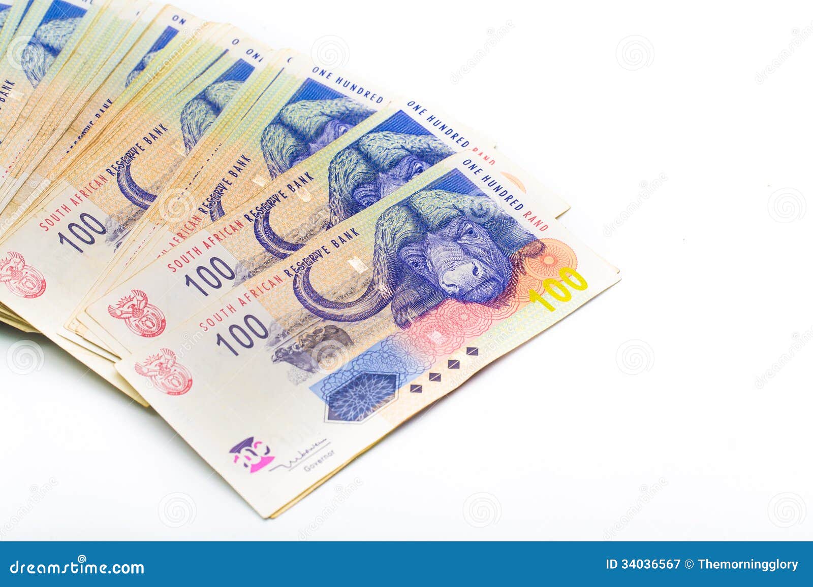 Spread of South African Notes Close Up Stock Image - Image of rand ...