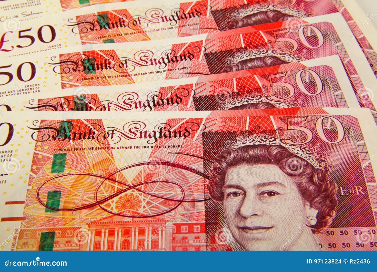 Spread of Sterling 50 Pound Notes Editorial Stock Image - Image of ...