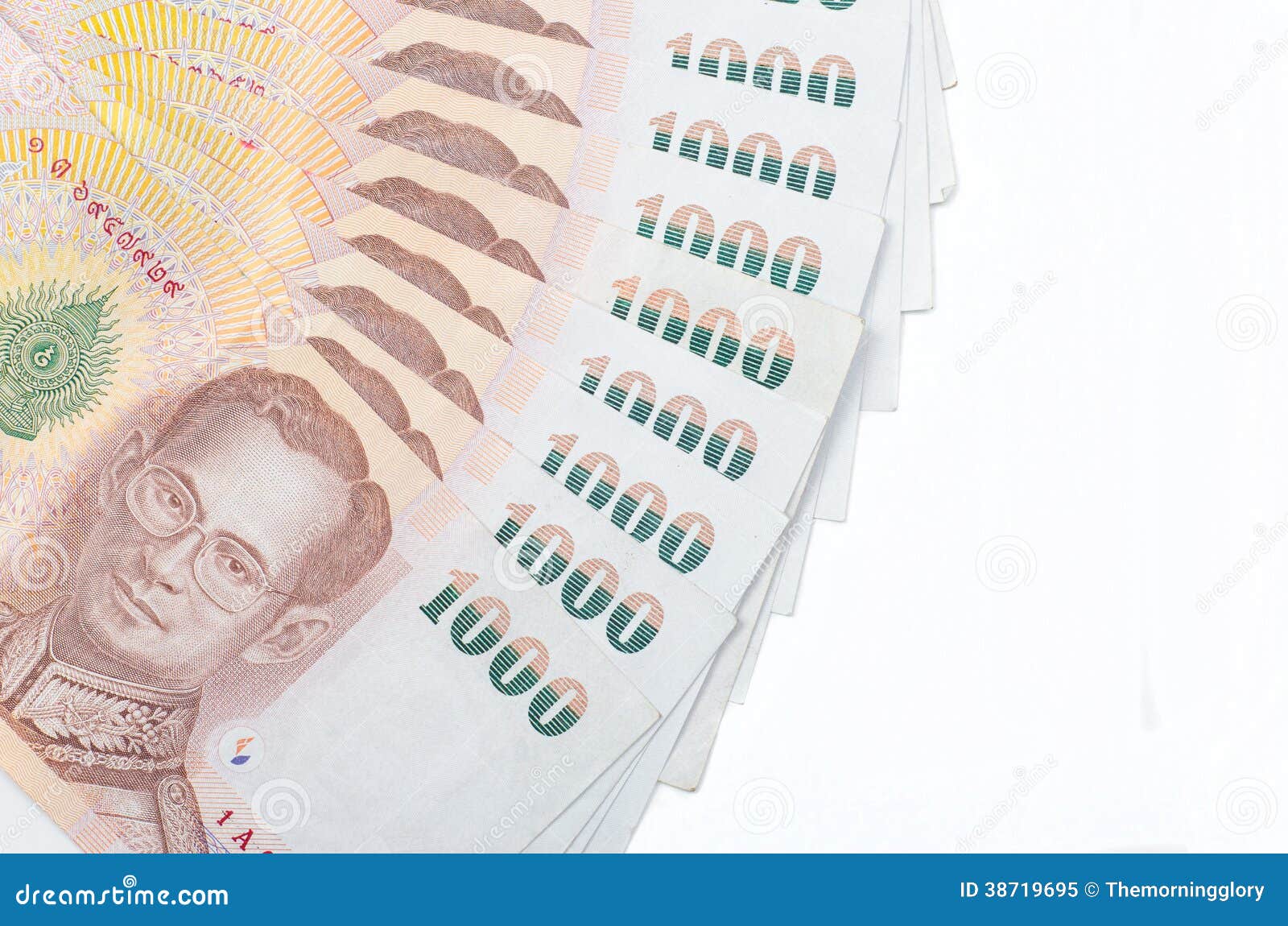 Spread of 1000 Thai Baht Money Stock Image - Image of denomination ...