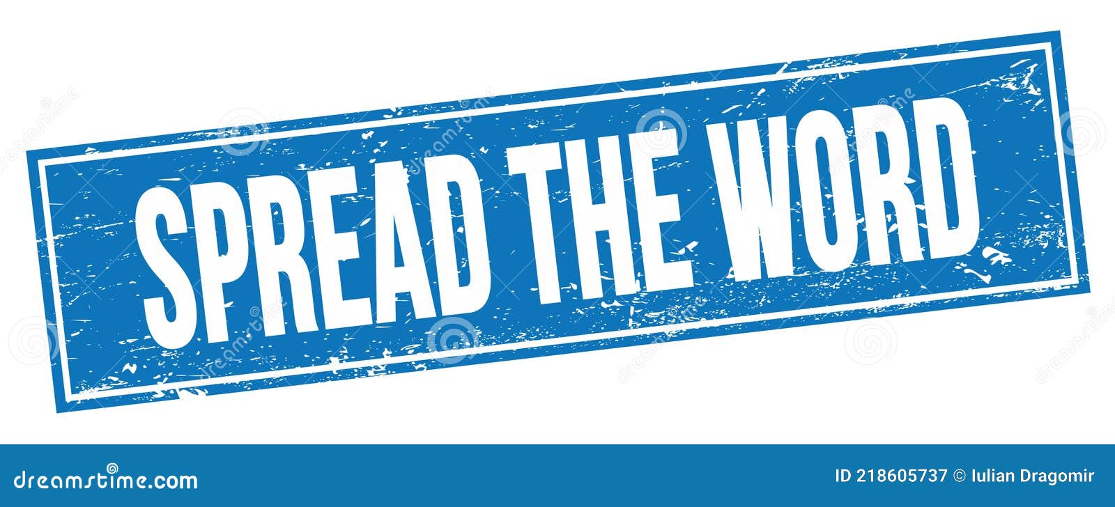 SPREAD the WORD Text on Blue Grungy Rectangle Stamp Stock Illustration ...
