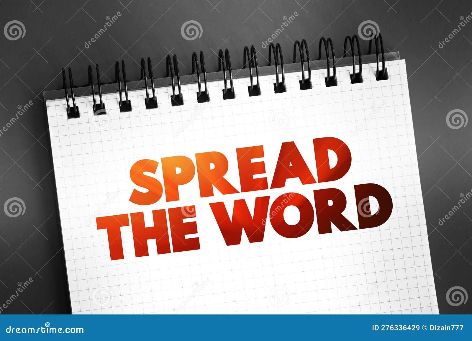 Spread the Word Text on Notepad, Concept Background Stock Image - Image ...