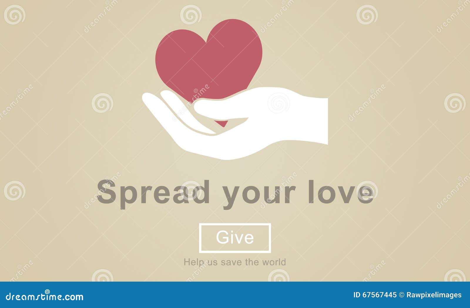 Spread Your Love Helping Hands Donate Concept Stock Illustration ...