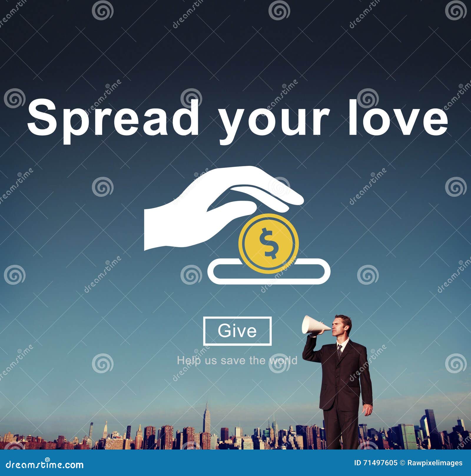 Spread Your Love Helping Hands Donate Concept Stock Illustration ...