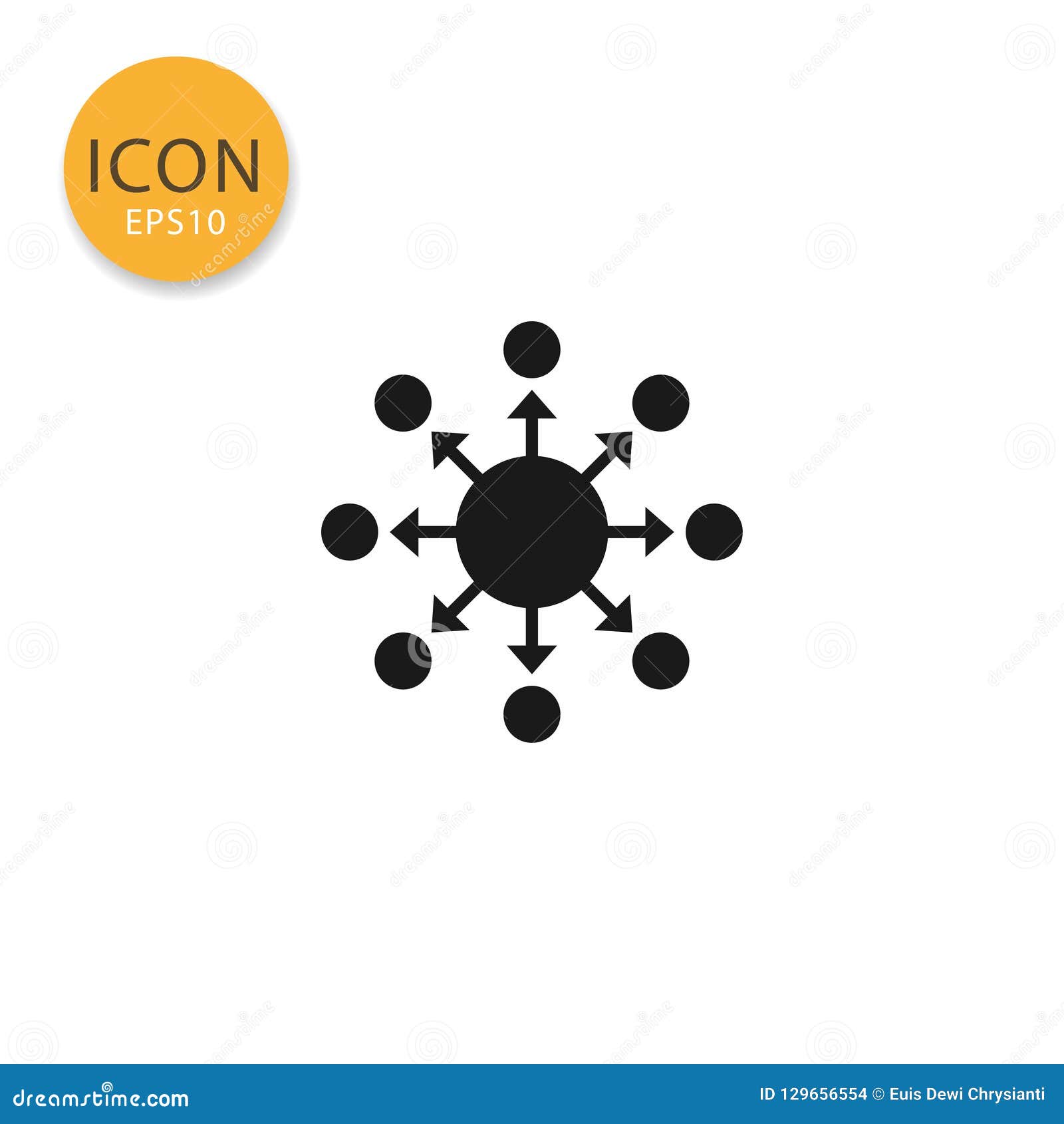 Spreading Distribution Icon Isolated Flat Style. Stock Vector ...