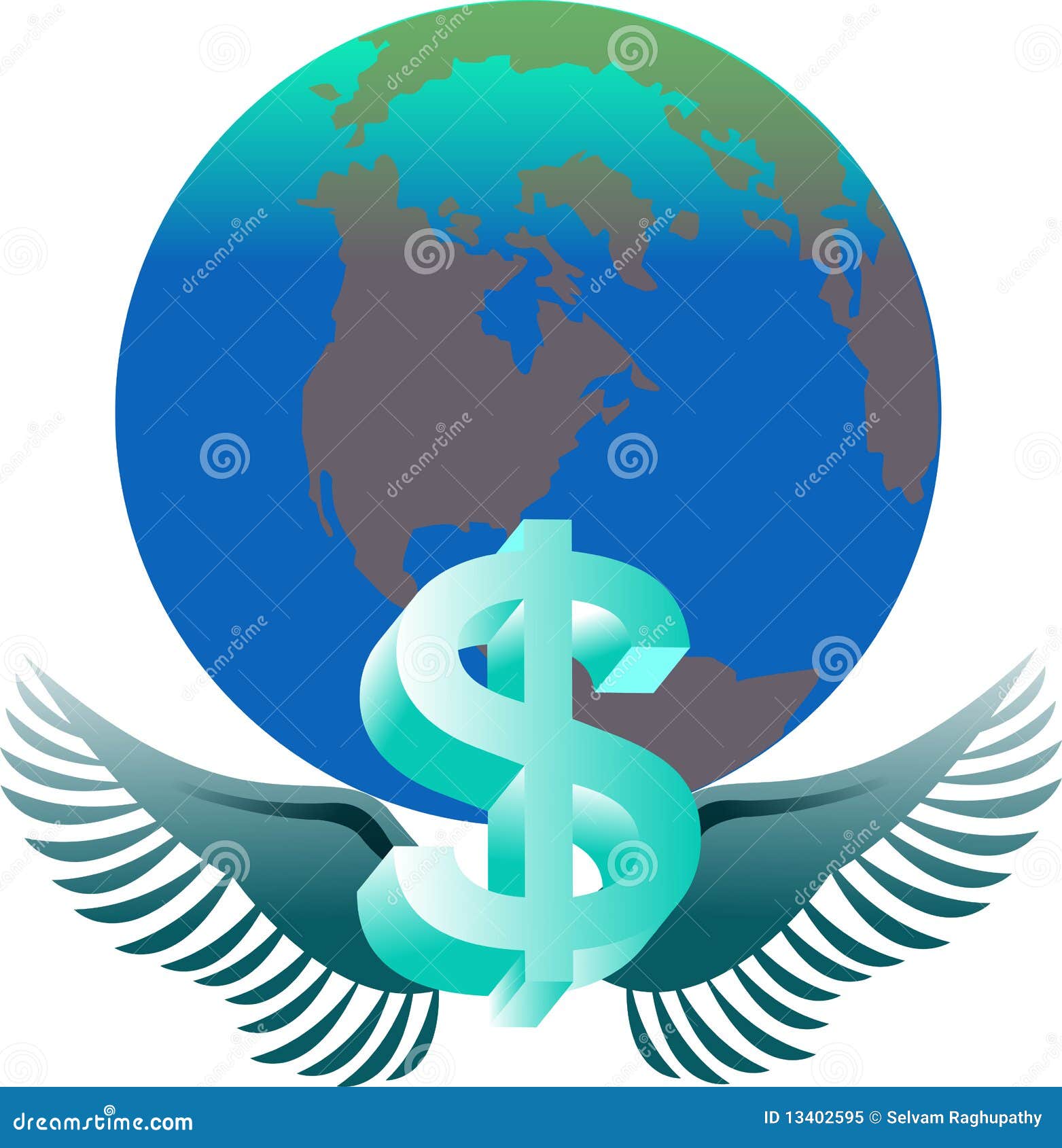 Spreading dollar stock vector. Illustration of drawing - 13402595