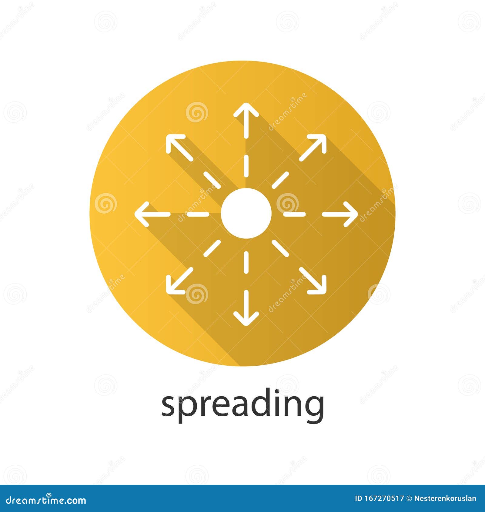 Spreading Flat Design Long Shadow Icon Stock Vector - Illustration of ...