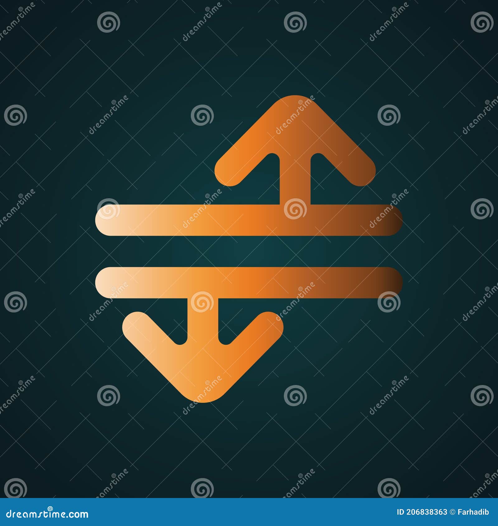 Spreading Outward Arrows Vector. Gradient Gold Concept with Dark ...