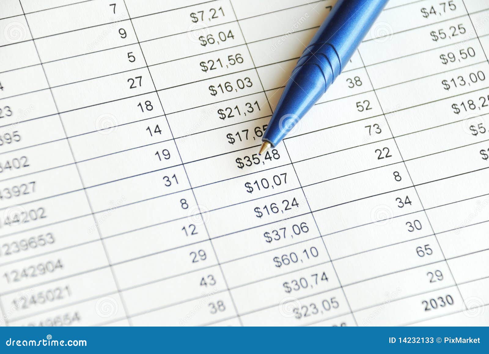 Spreadsheet stock image. Image of commerce, finance, economic - 14232133