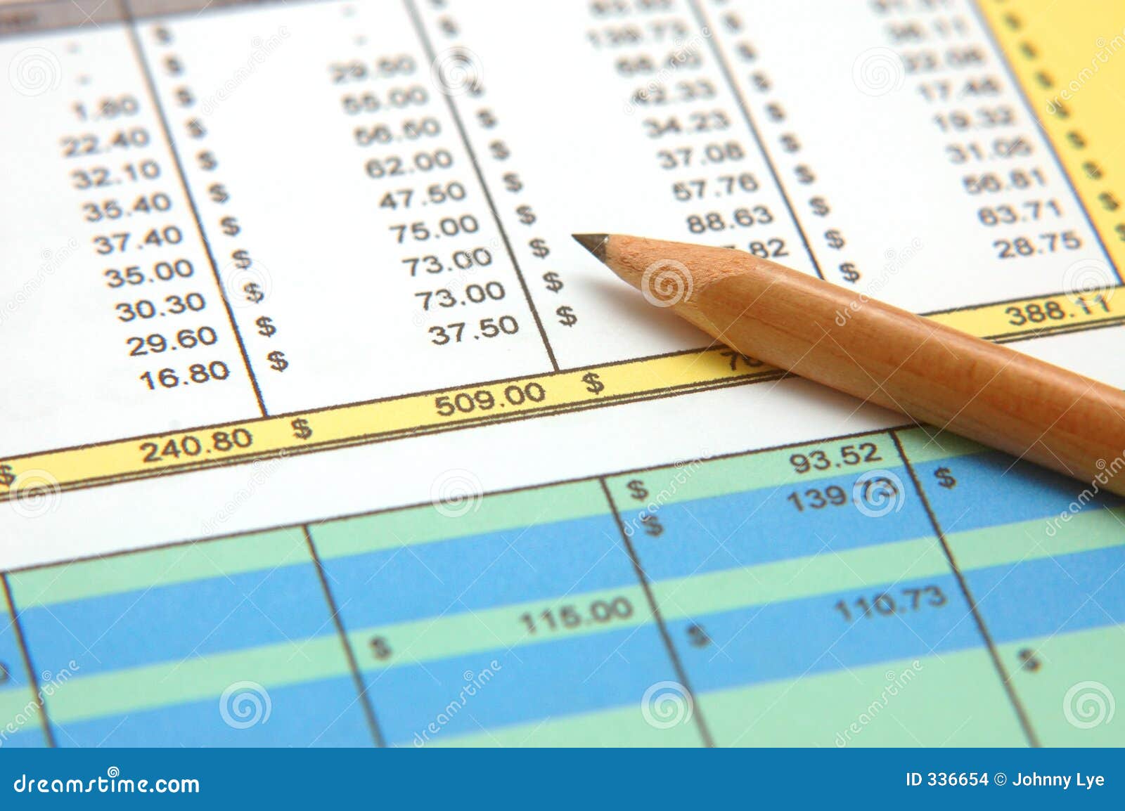 Spreadsheet stock photo. Image of statement, sheet, bills - 336654