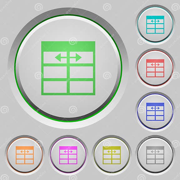 Spreadsheet Adjust Table Column Width Push Buttons Stock Vector - Illustration of column, icon ...