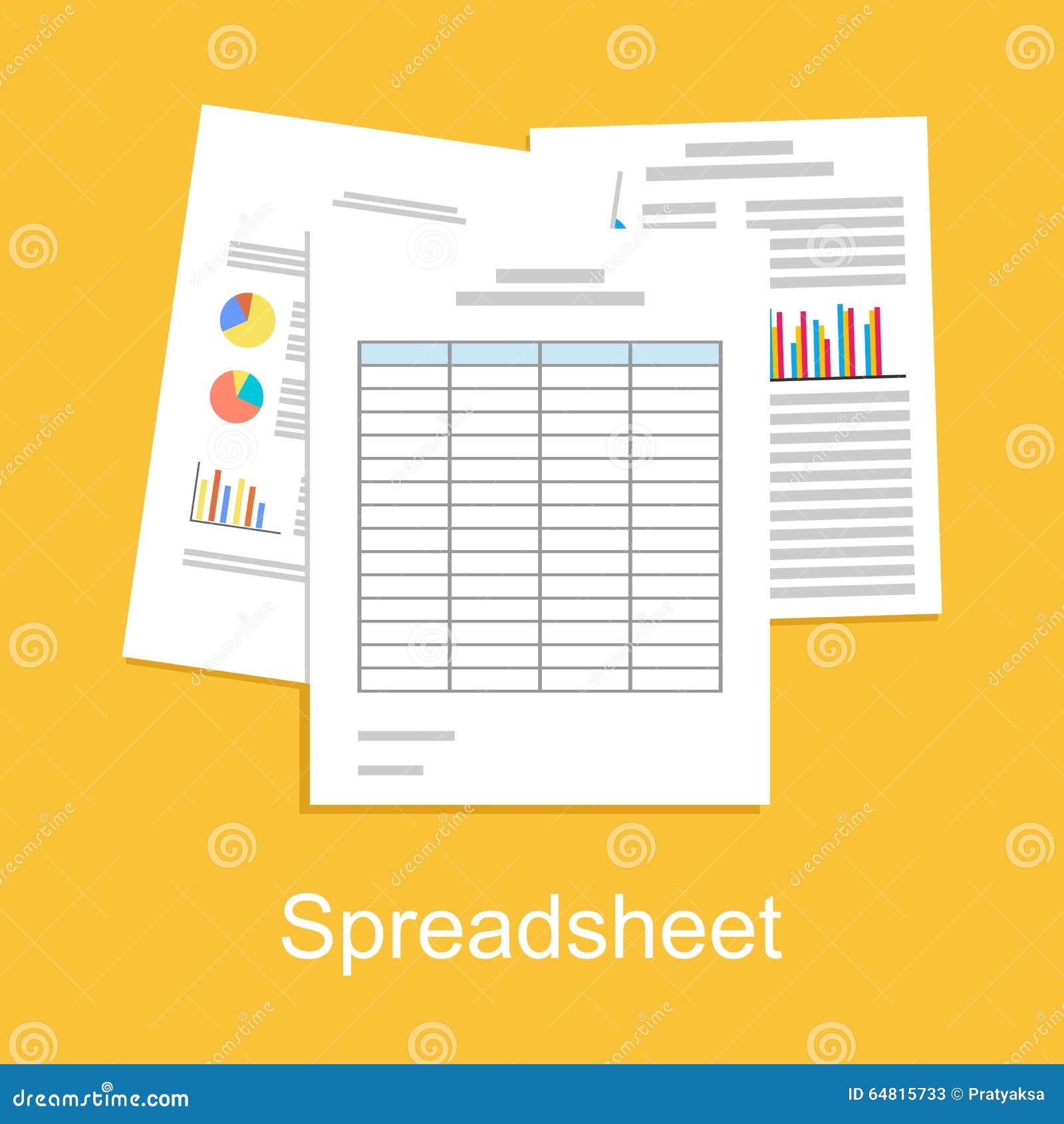 Set Of Spreadsheet Element Cartoon Design Template With Various Models ...