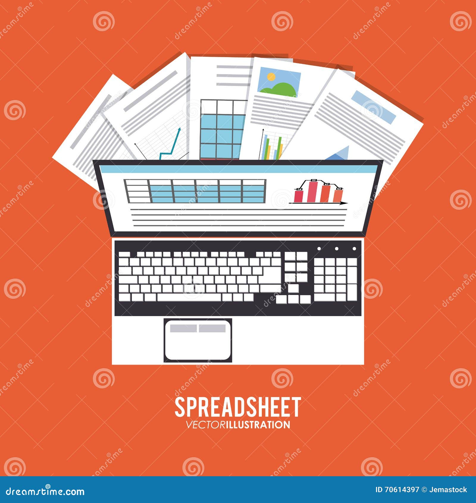 Spreadsheet Design, Business and Infographic Concept, Stock Vector ...