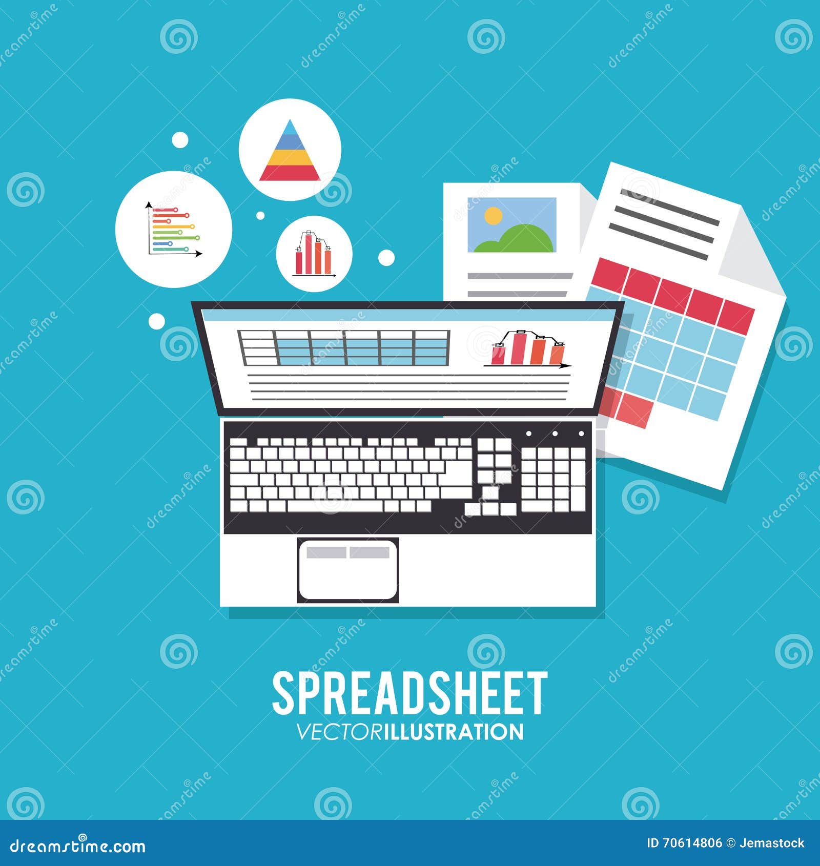 Spreadsheet Design, Business and Infographic Concept, Stock Vector ...