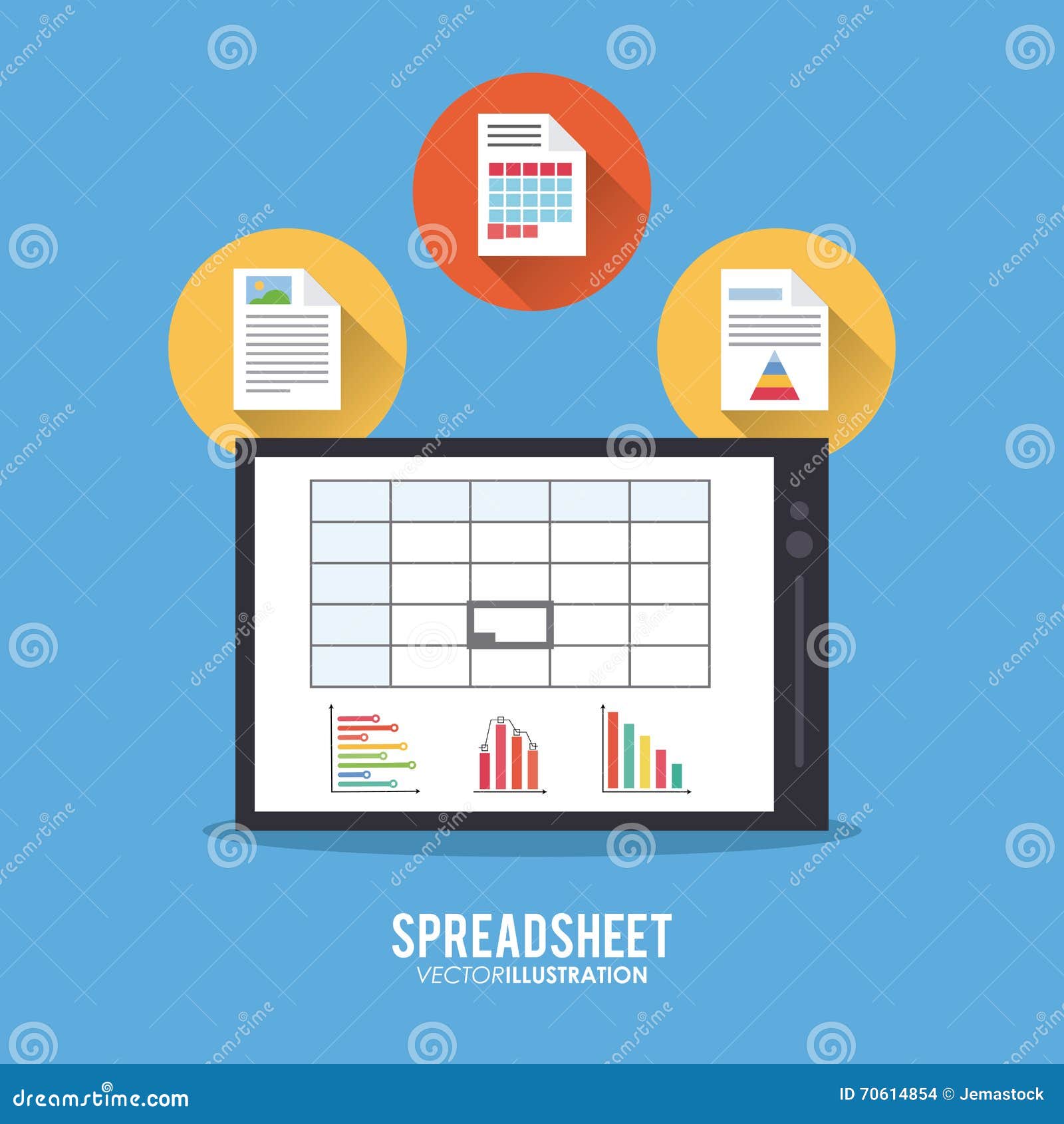 Spreadsheet Design, Business and Infographic Concept, Stock Vector ...