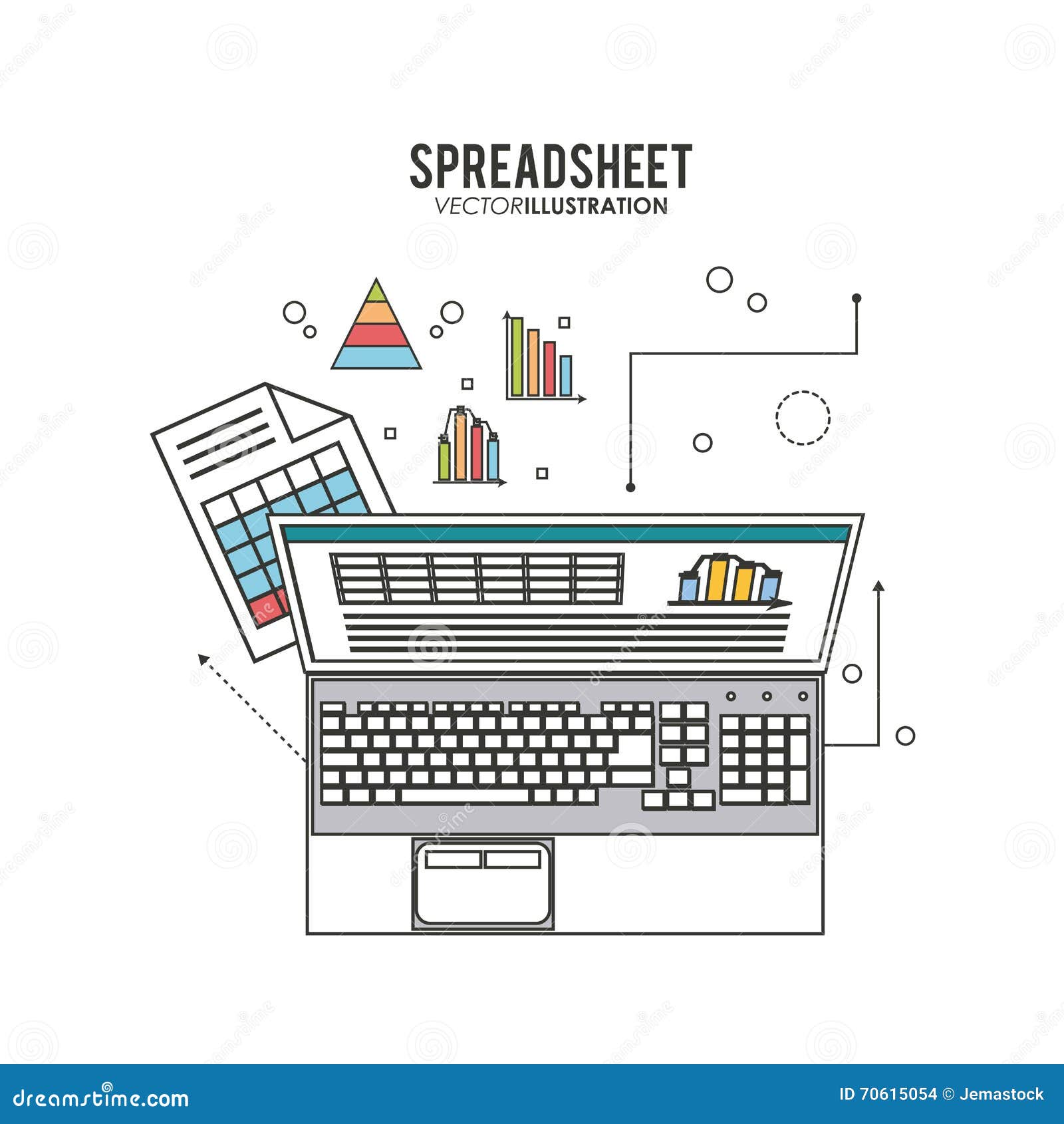 Spreadsheet Design, Business and Infographic Concept, Stock Vector ...