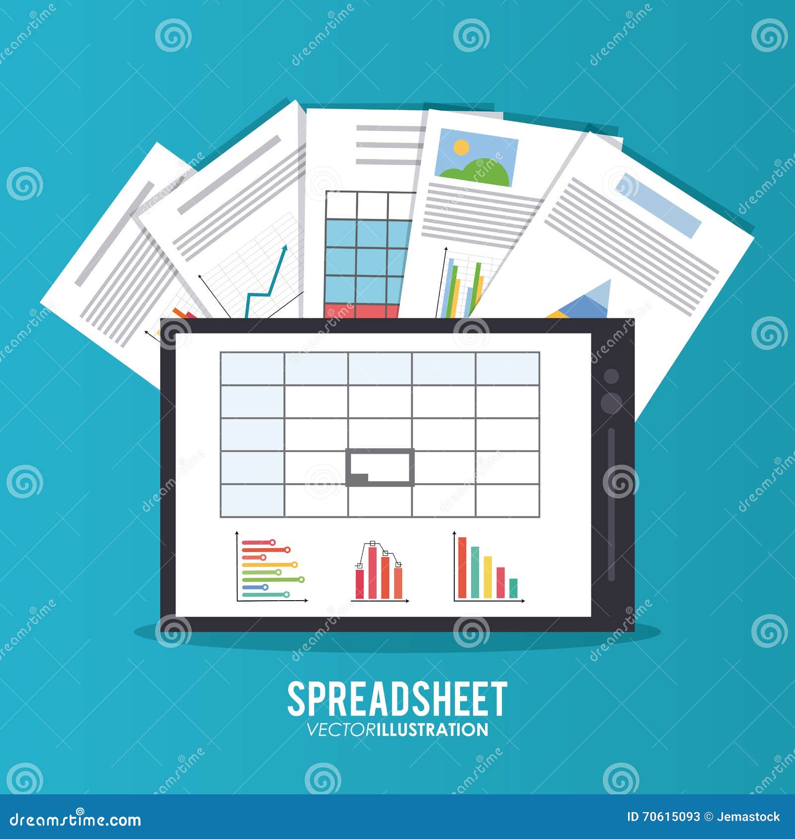 Spreadsheet Design, Business and Infographic Concept, Stock Vector ...