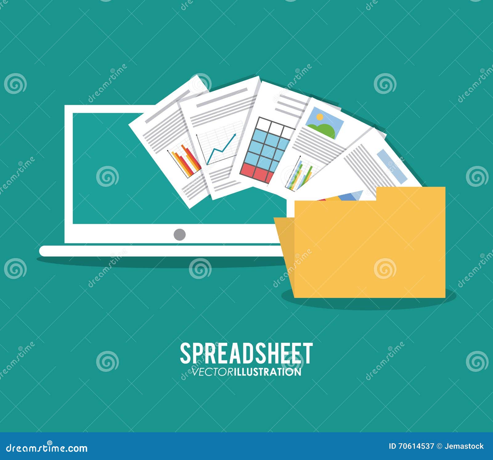 Spreadsheet Design, Technology and Infographic Concept Stock Vector ...