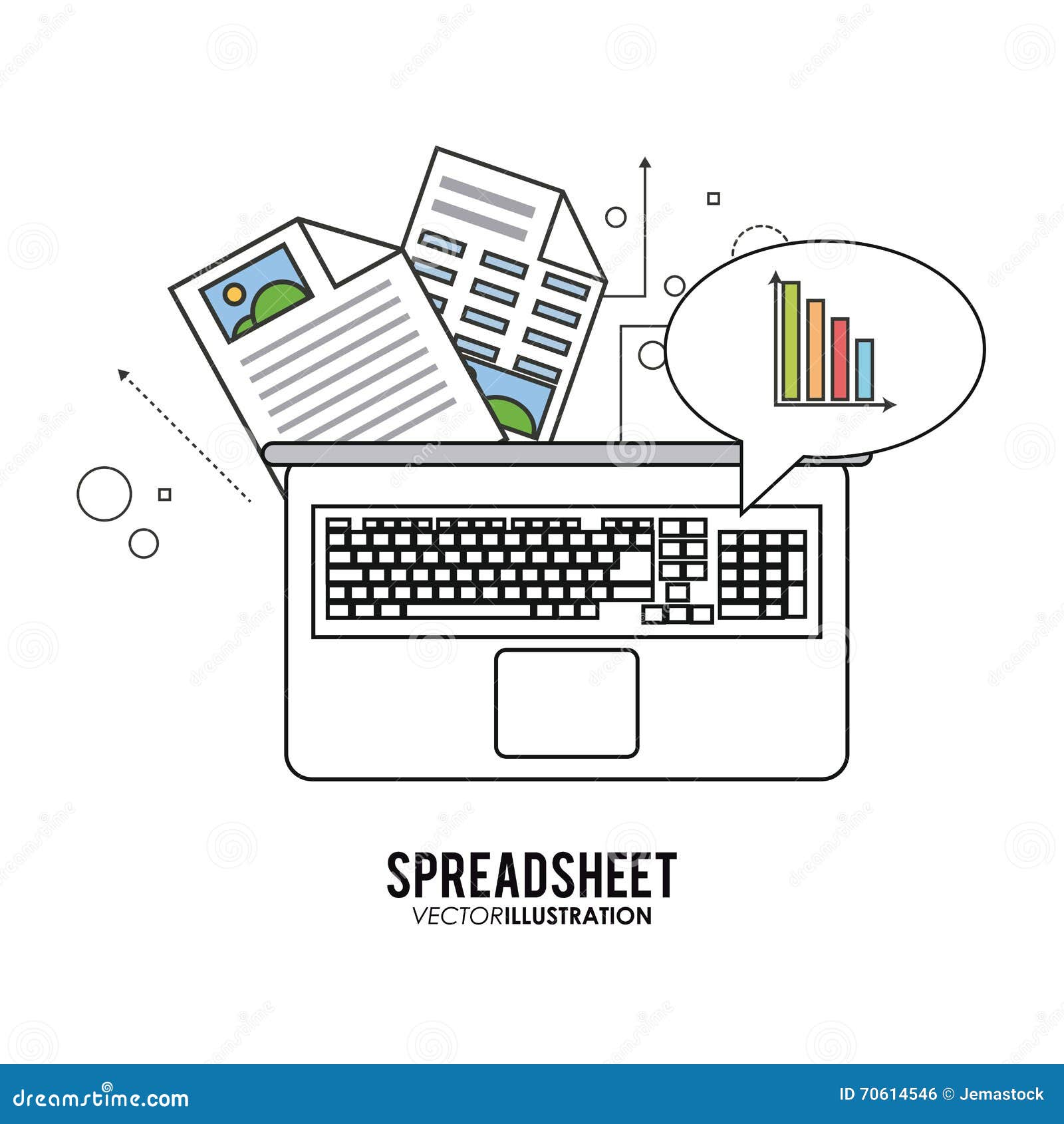 Spreadsheet Design, Technology and Infographic Concept Stock Vector ...