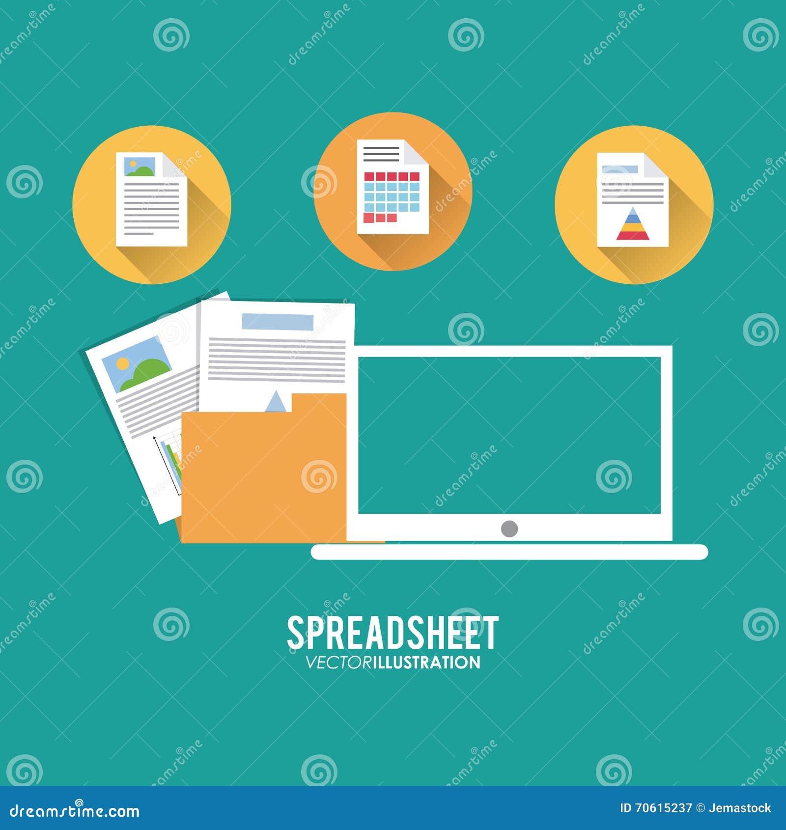 Spreadsheet Design, Technology and Infographic Concept Stock Vector ...