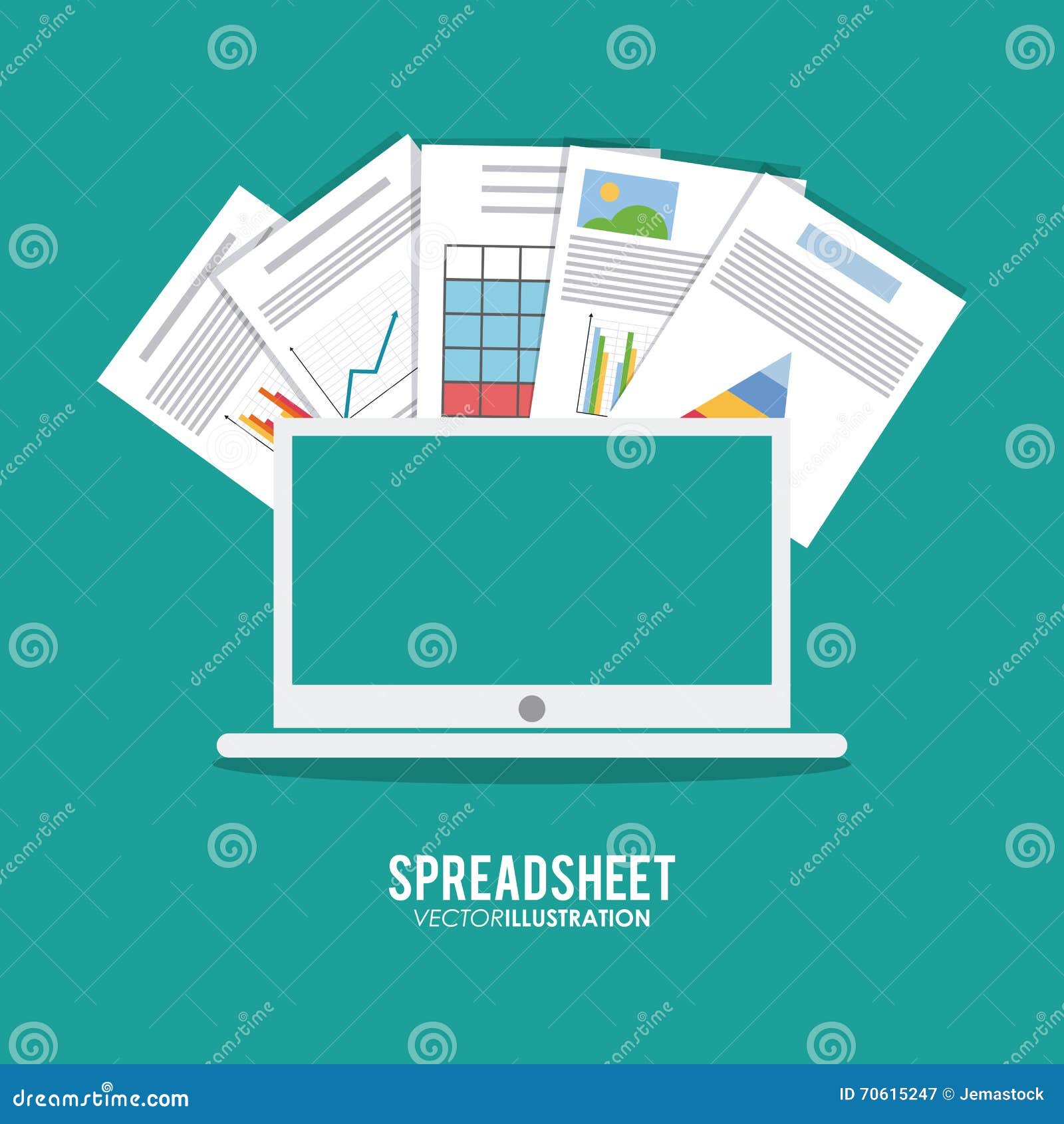 Spreadsheet Design, Technology and Infographic Concept Stock Vector ...