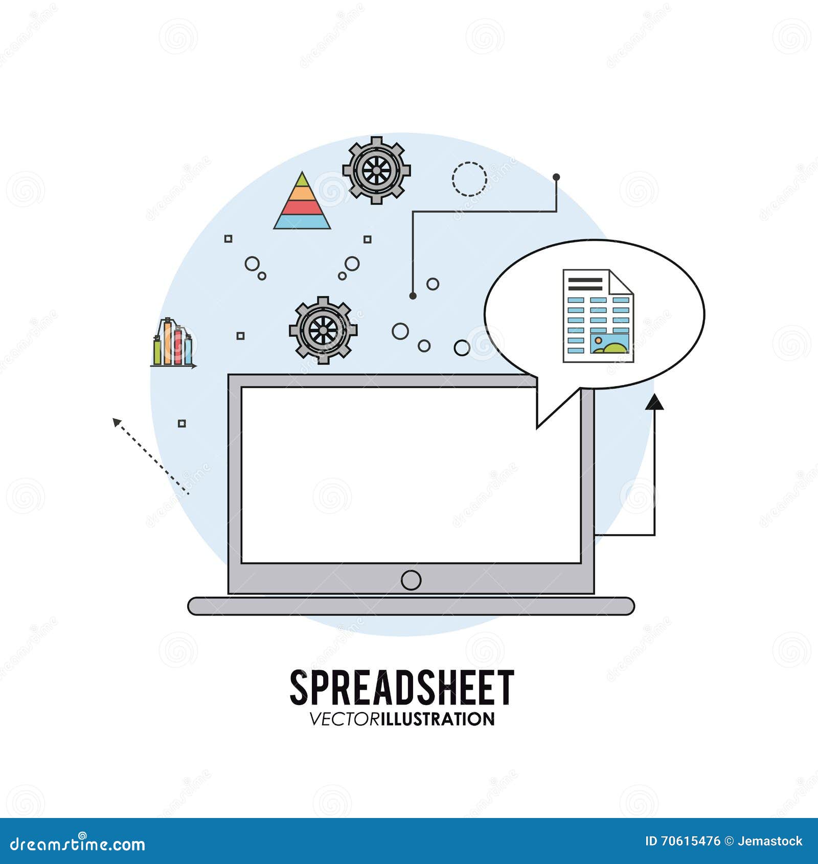 Spreadsheet Design, Technology and Infographic Concept Stock Vector ...