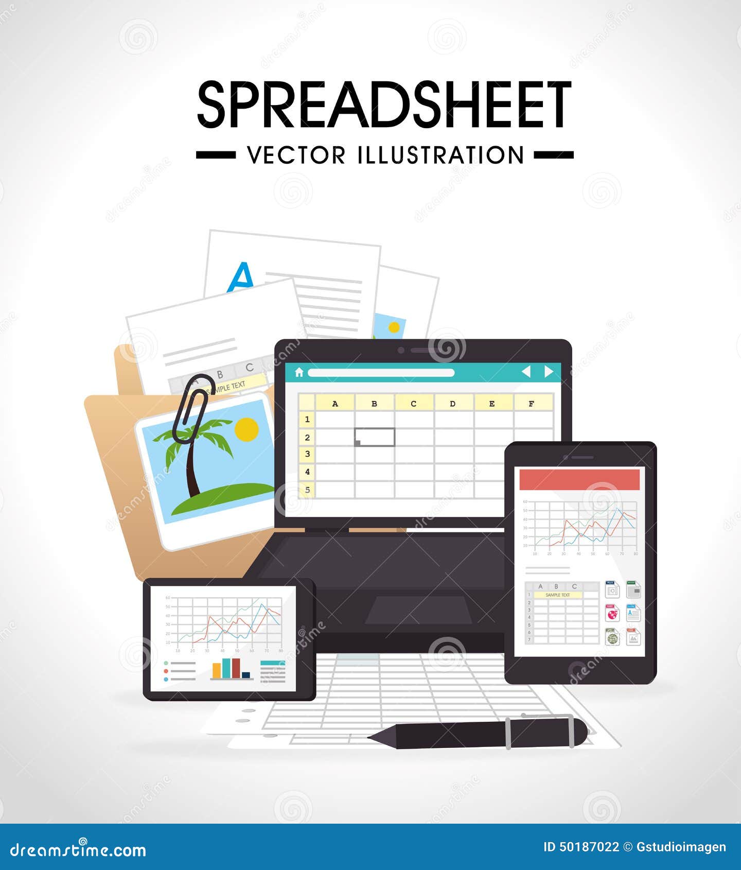 Spreadsheet Design, Vector Illustration. Stock Vector - Illustration of ...