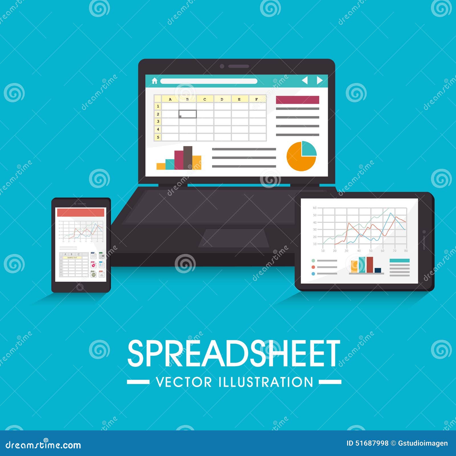 Spreadsheet Design, Vector Illustration. Stock Vector - Illustration of ...