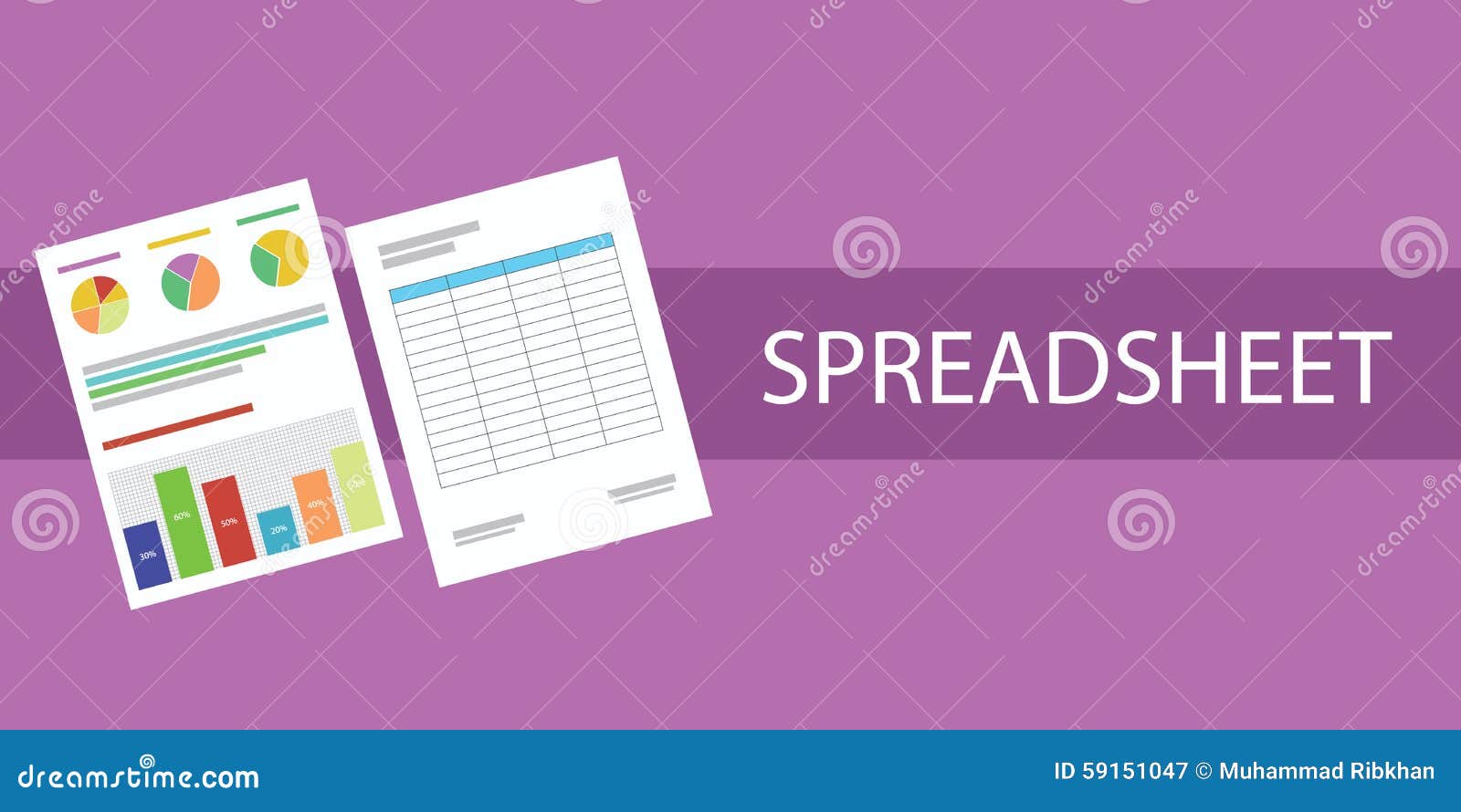 Set Of Spreadsheet Element Cartoon Design Template With Various Models ...