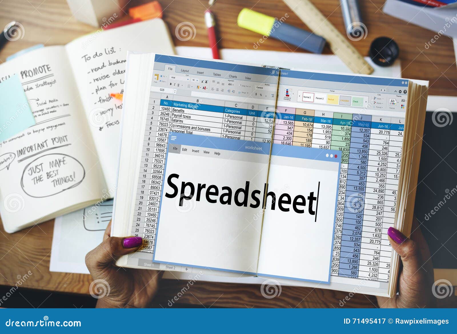 Spreadsheet Documents Data Analysis Worksheet Concept Stock Image ...