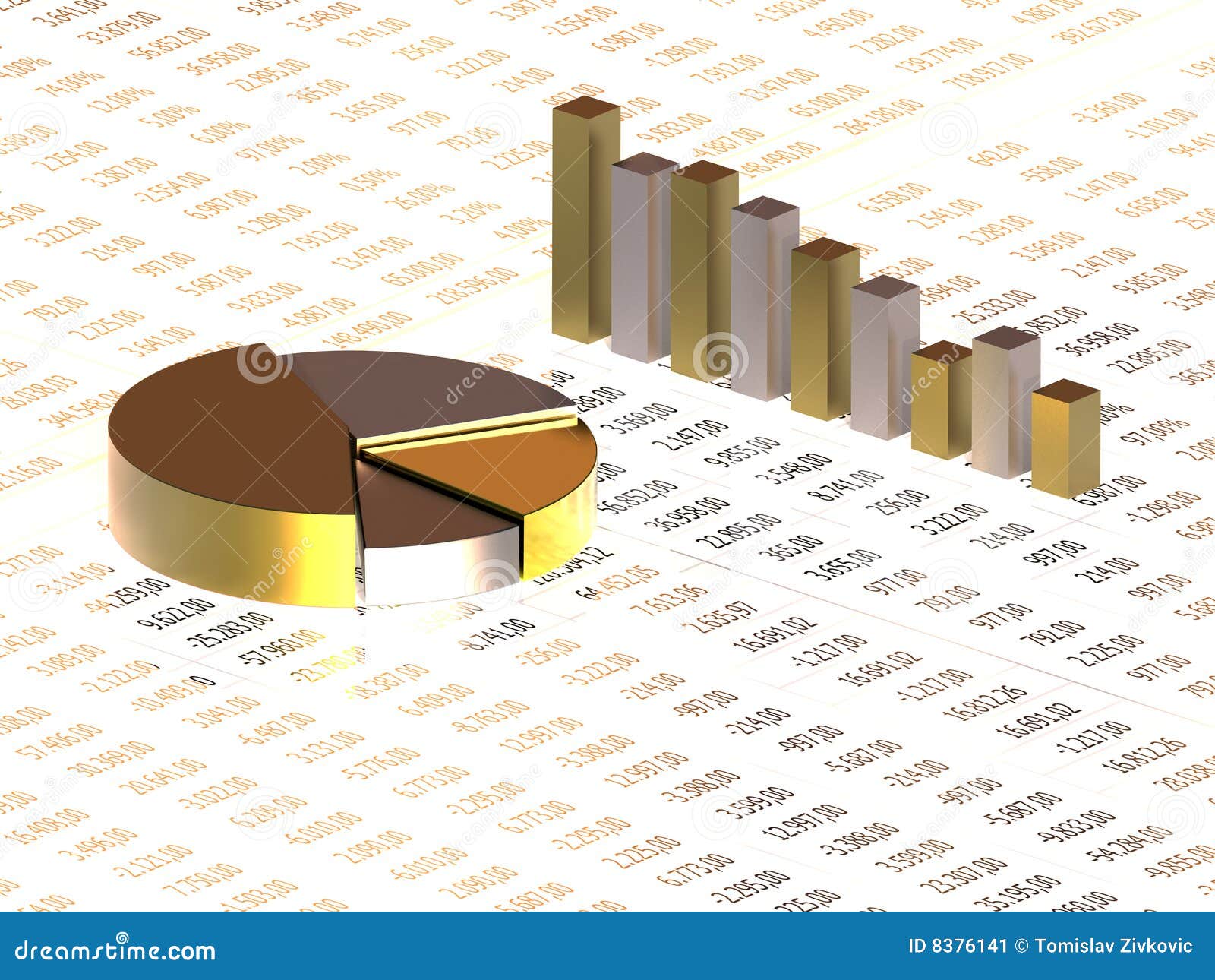 Spreadsheet With Golden Graph Royalty-Free Stock Photography ...
