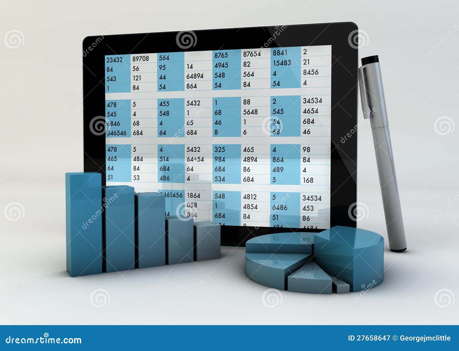 Spreadsheet and graphics stock illustration. Illustration of ...