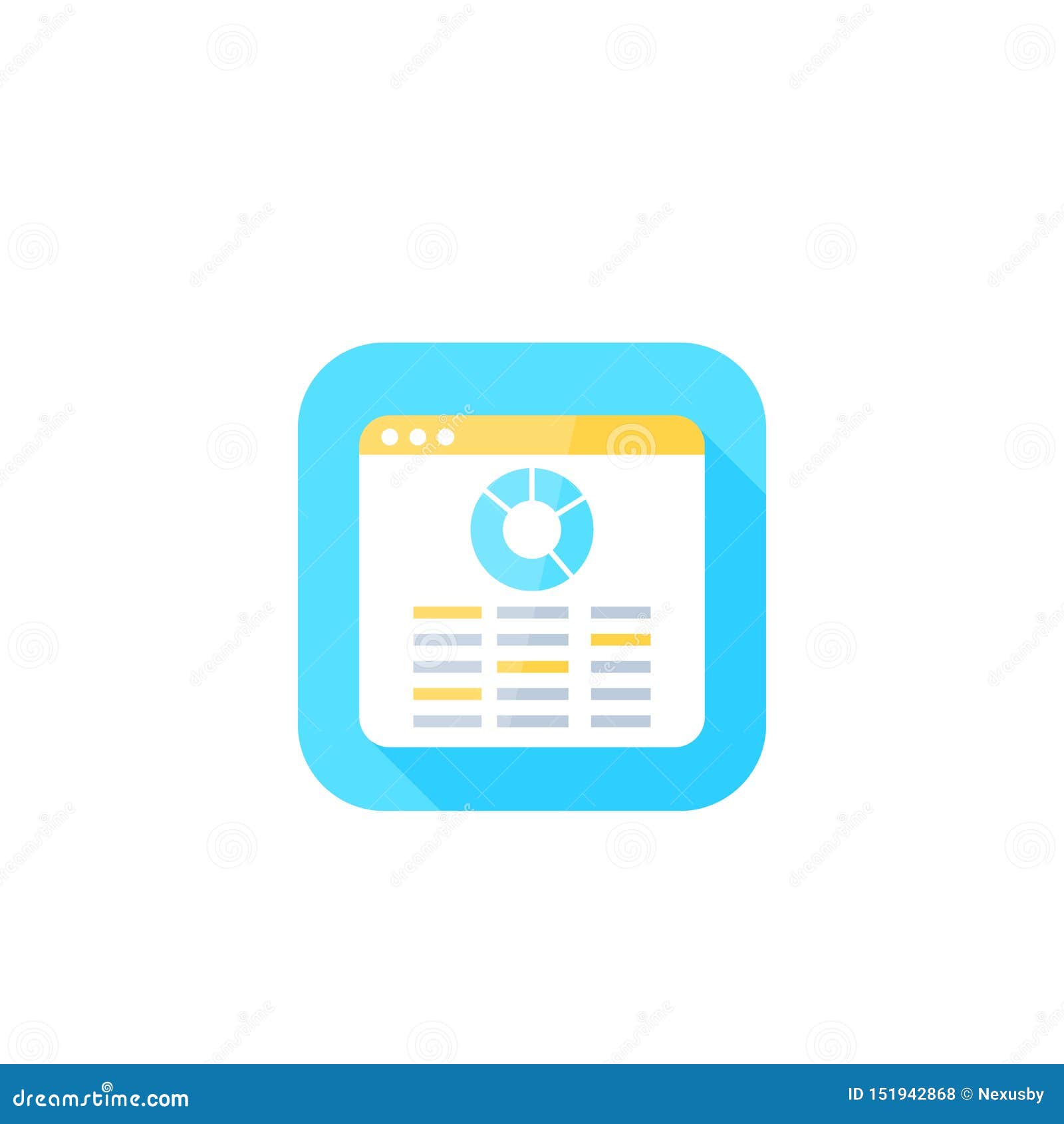 Spreadsheet icon, vector stock vector. Illustration of stats - 151942868