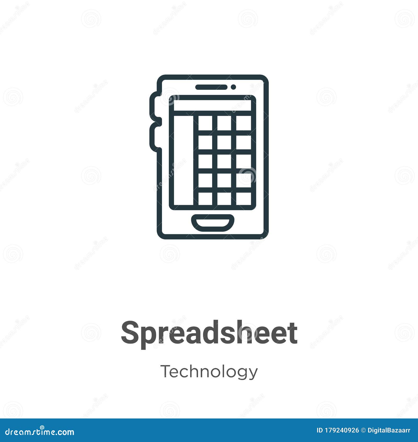 Set Of Spreadsheet Element Cartoon Design Template With Various Models ...