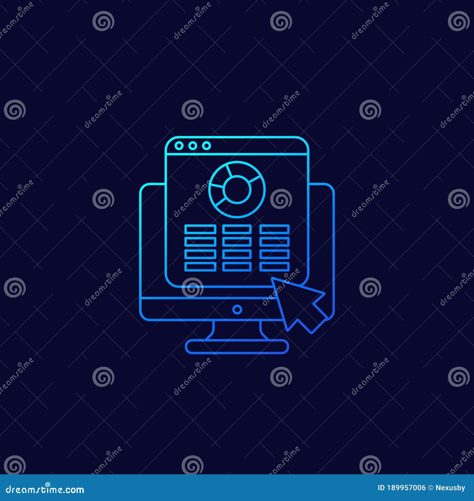 Spreadsheet, Report Icon in Linear Style Stock Vector - Illustration of ...