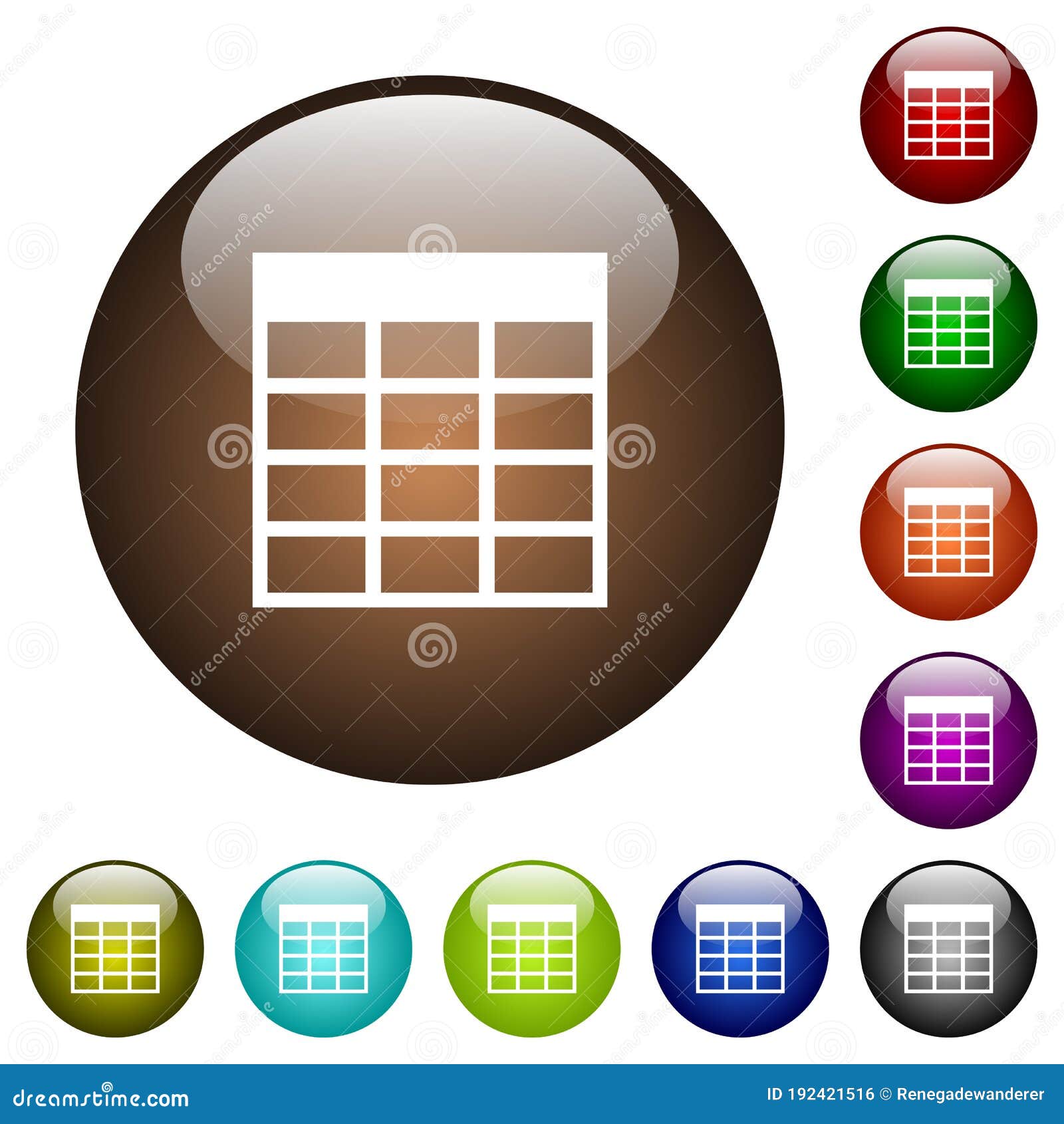 Spreadsheet Table Color Glass Buttons Stock Vector - Illustration of ...