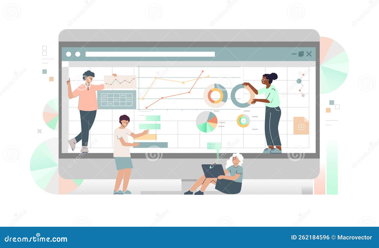 Spreadsheets Flat Composition Vector Illustration | CartoonDealer.com ...