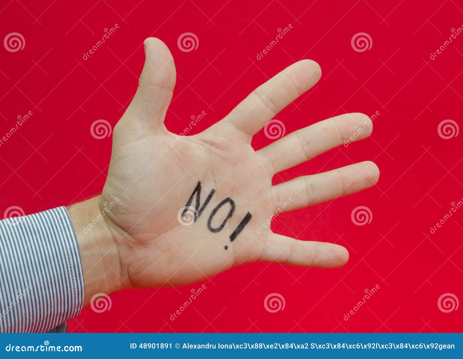 Sprechen Sie Mit Der Hand Oder Dem Ablehnen Etwas, Das Durch Ein Busine ...
