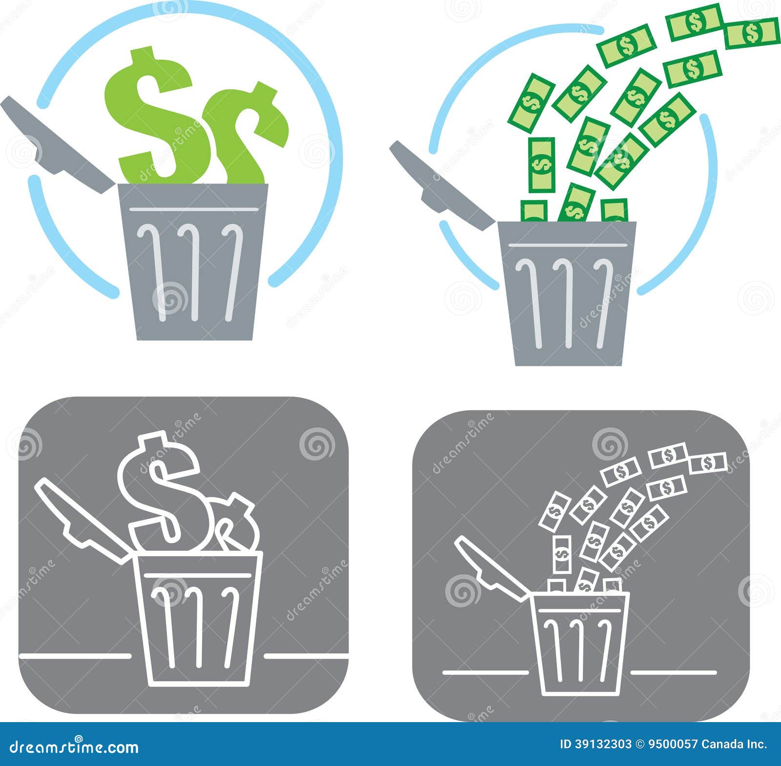 Spreco Dell'icona Dei Soldi Illustrazione Vettoriale - Illustrazione di ...