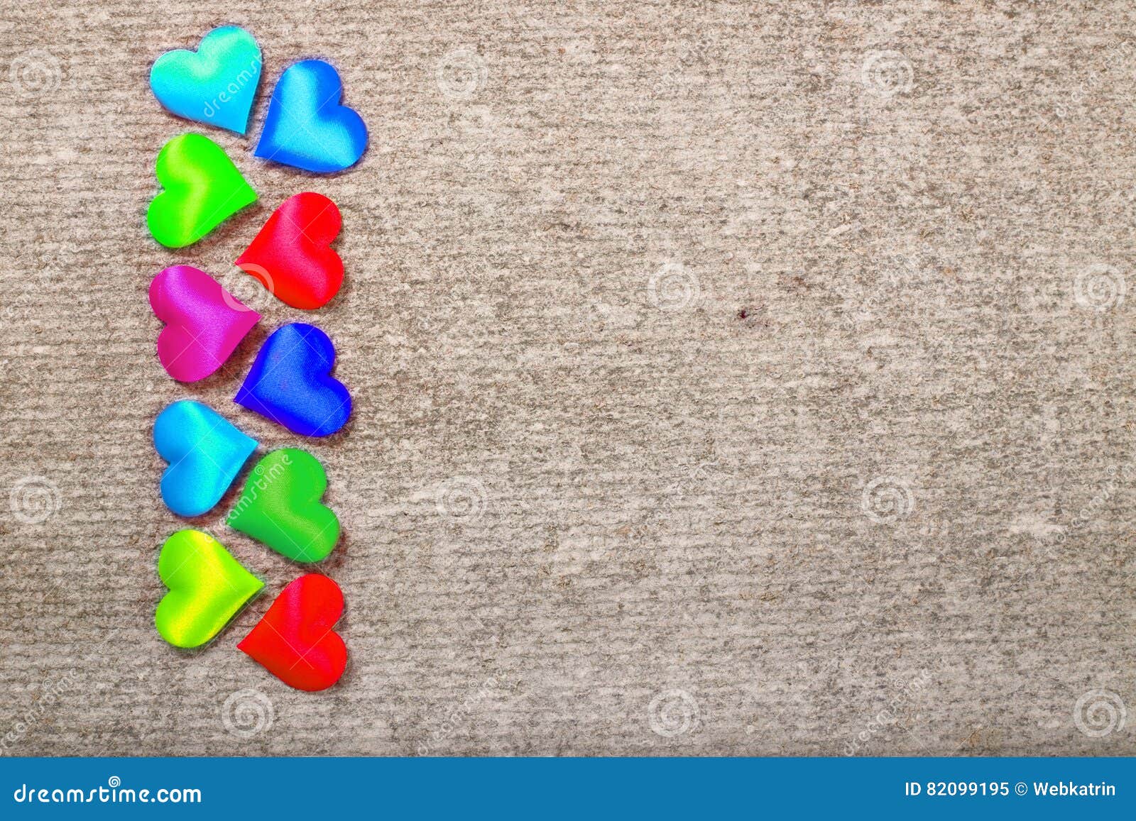 Sprectrum Multi-colored Hearts on a Gray Background Stock Image - Image ...
