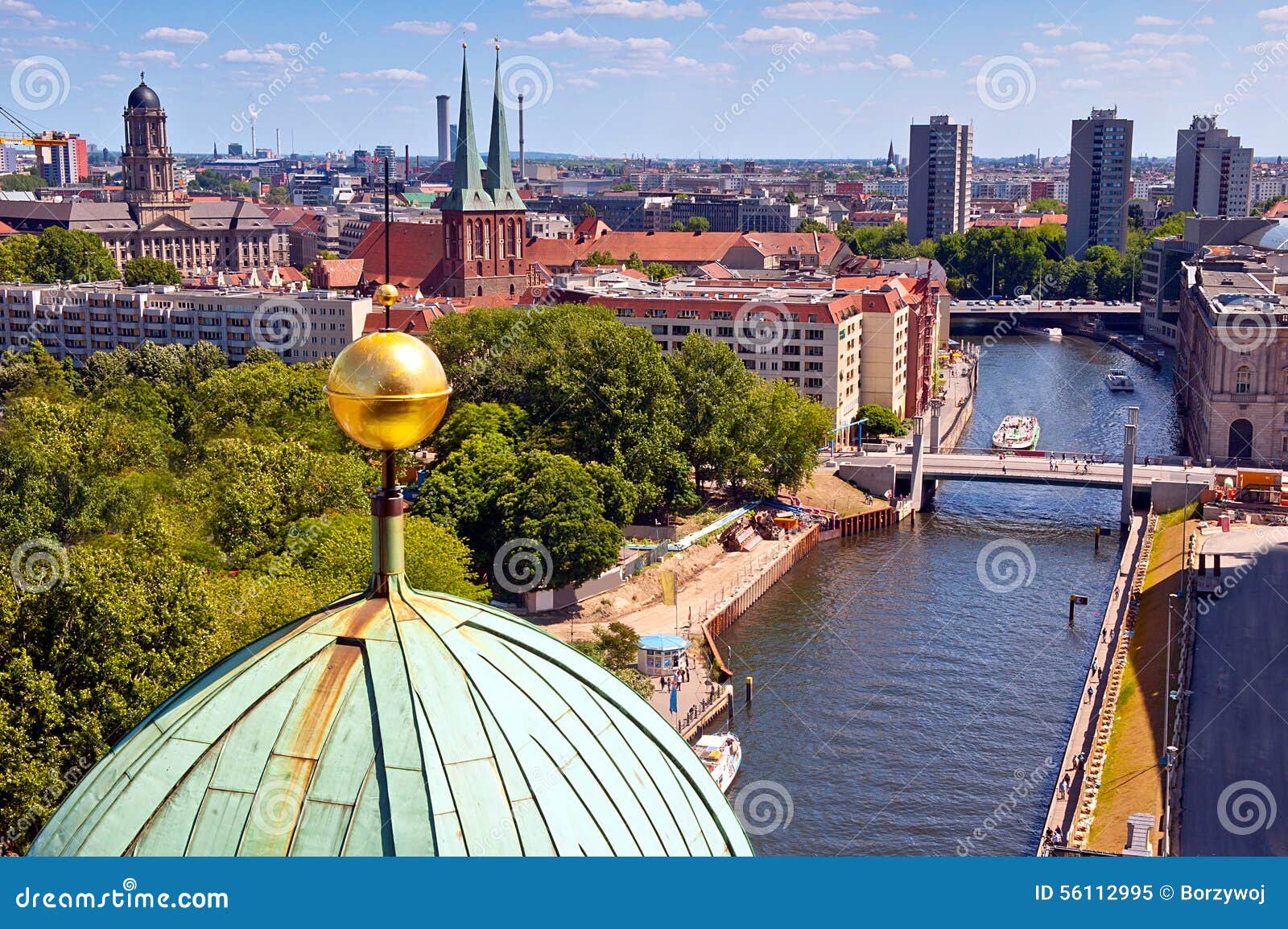 Spree river in Berlin stock image. Image of landmark - 56112995