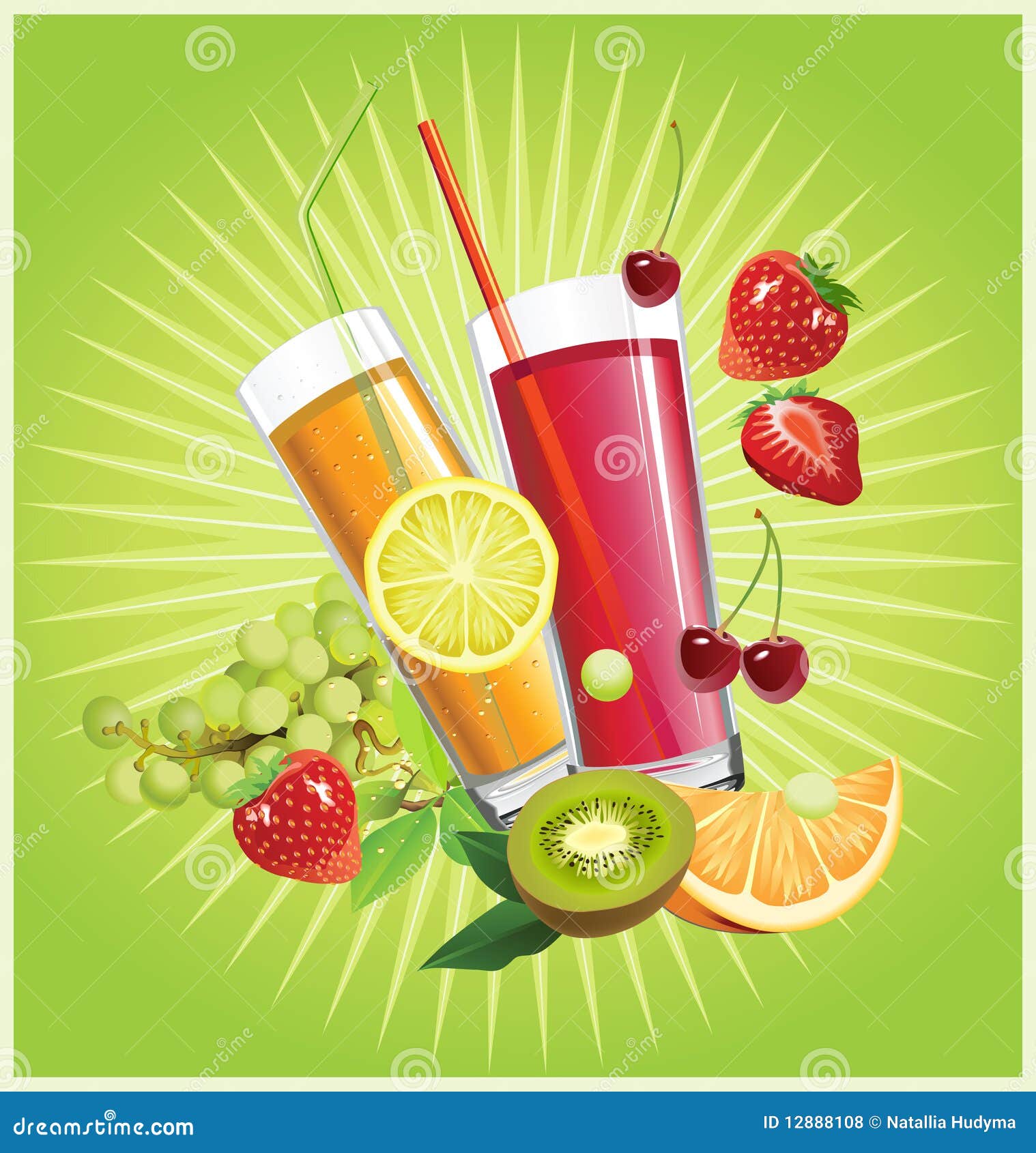 Spremuta e frutta. illustrazione vettoriale. Illustrazione di ...