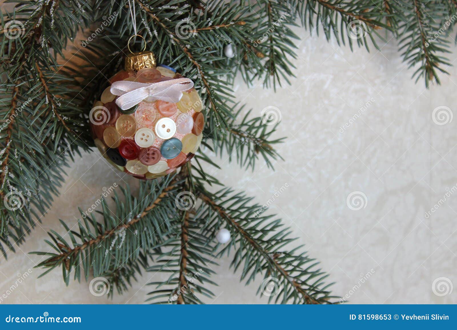 Sprig of Christmas Trees and Tree Ball Stock Image - Image of ball ...