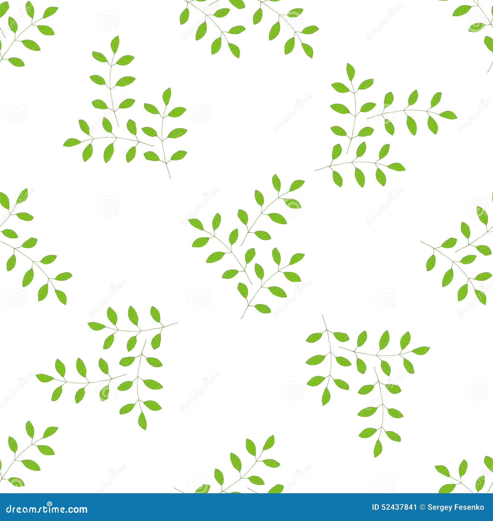 Sprig with Leafs Seamless Pattern Stock Vector - Illustration of ...