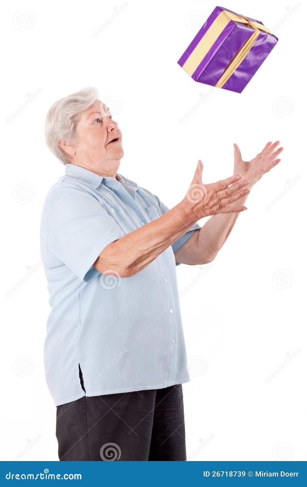Sprightly Senior Catches or Throws Gift Stock Image - Image of love ...