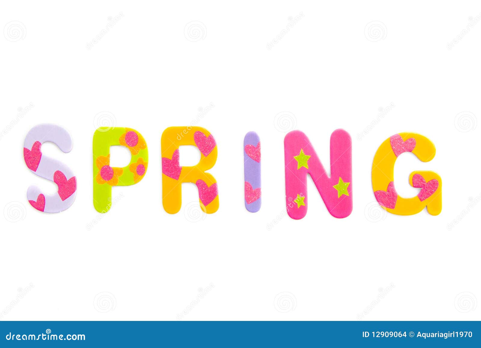 Spring stock photo. Image of colorful, text, word, heart - 12909064