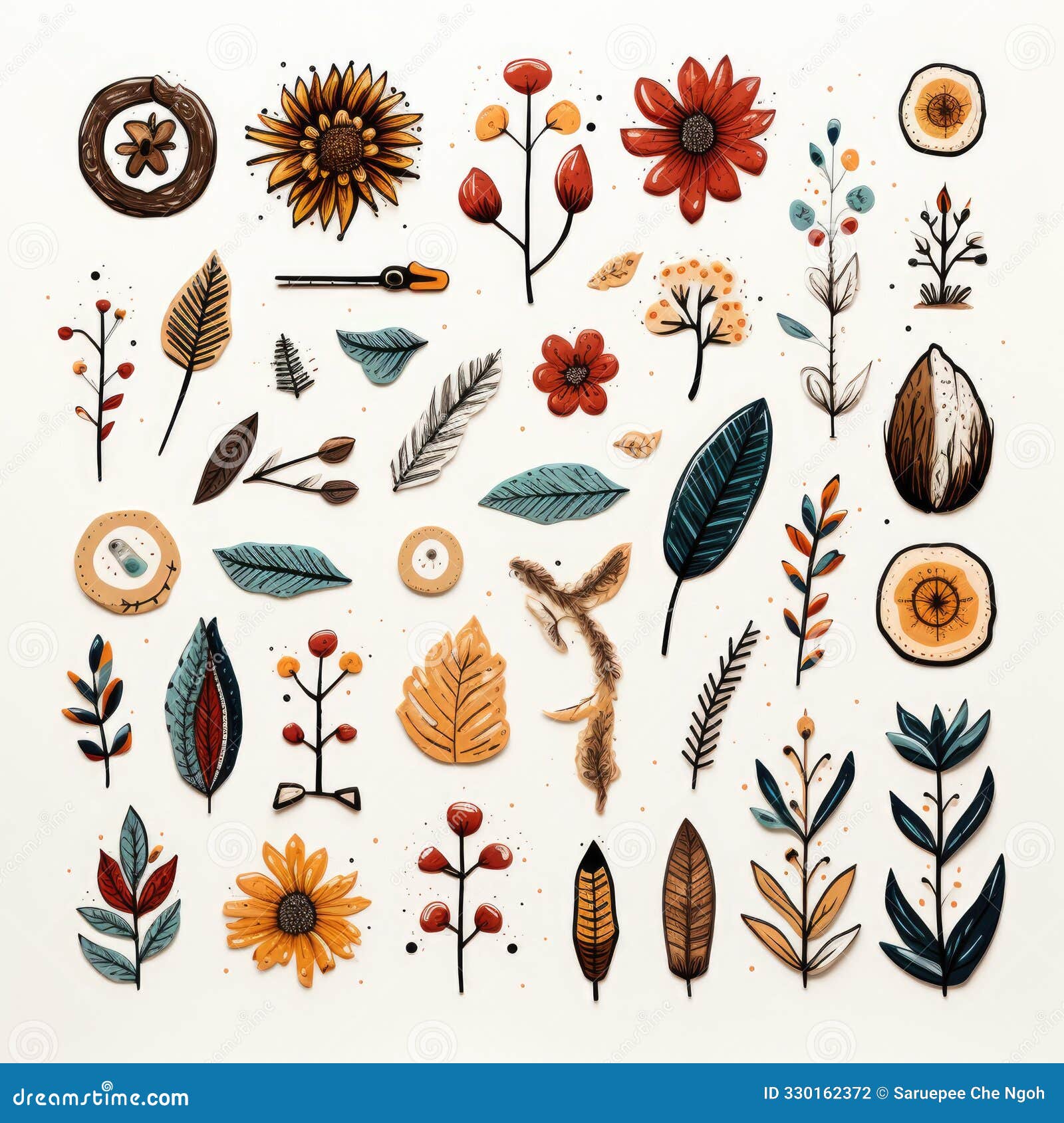 Spring Abstract Clipart Collection Modern Trendy Abstract Boho Spring ...