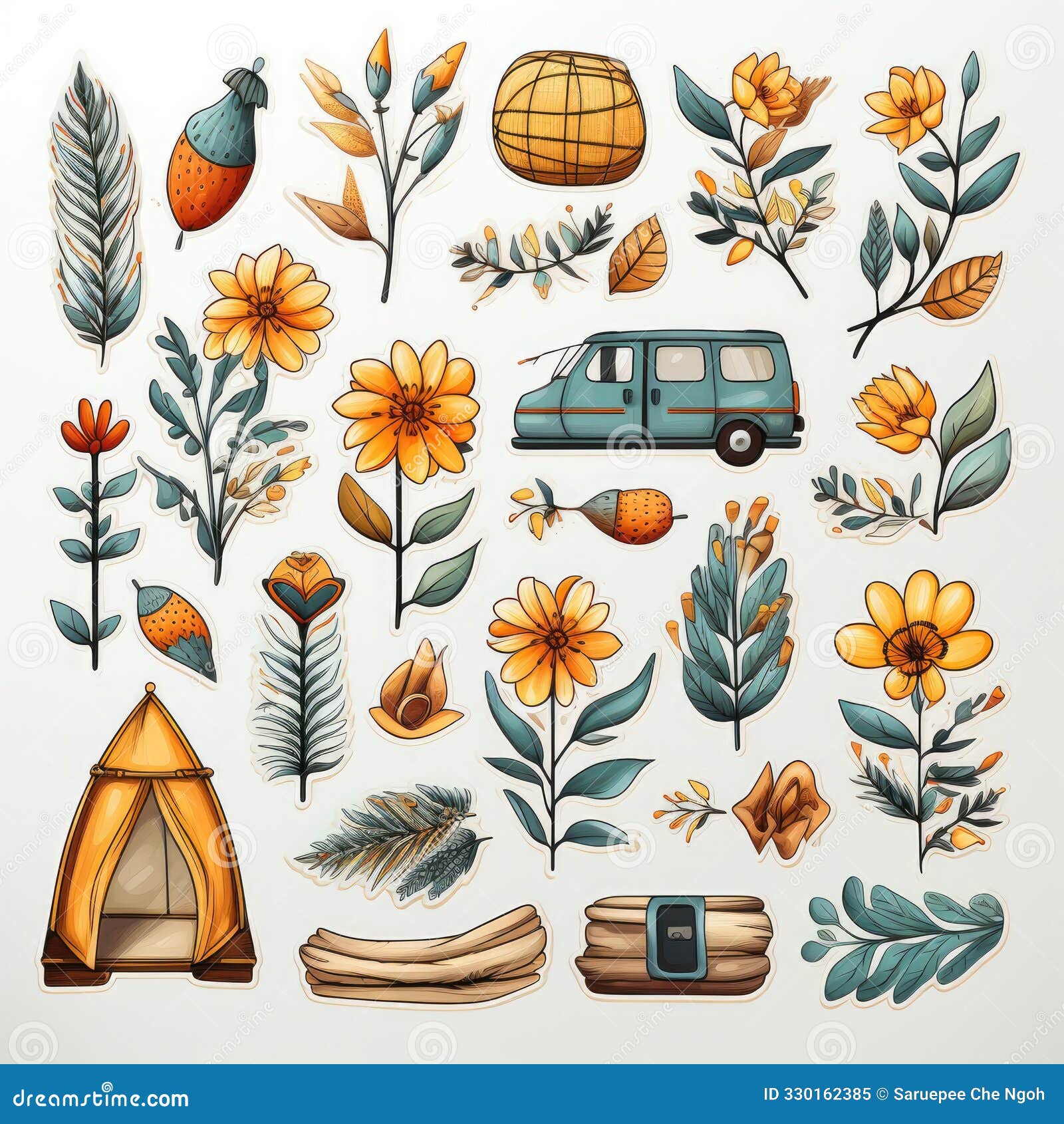 Spring Abstract Clipart Collection Modern Trendy Abstract Boho Spring ...