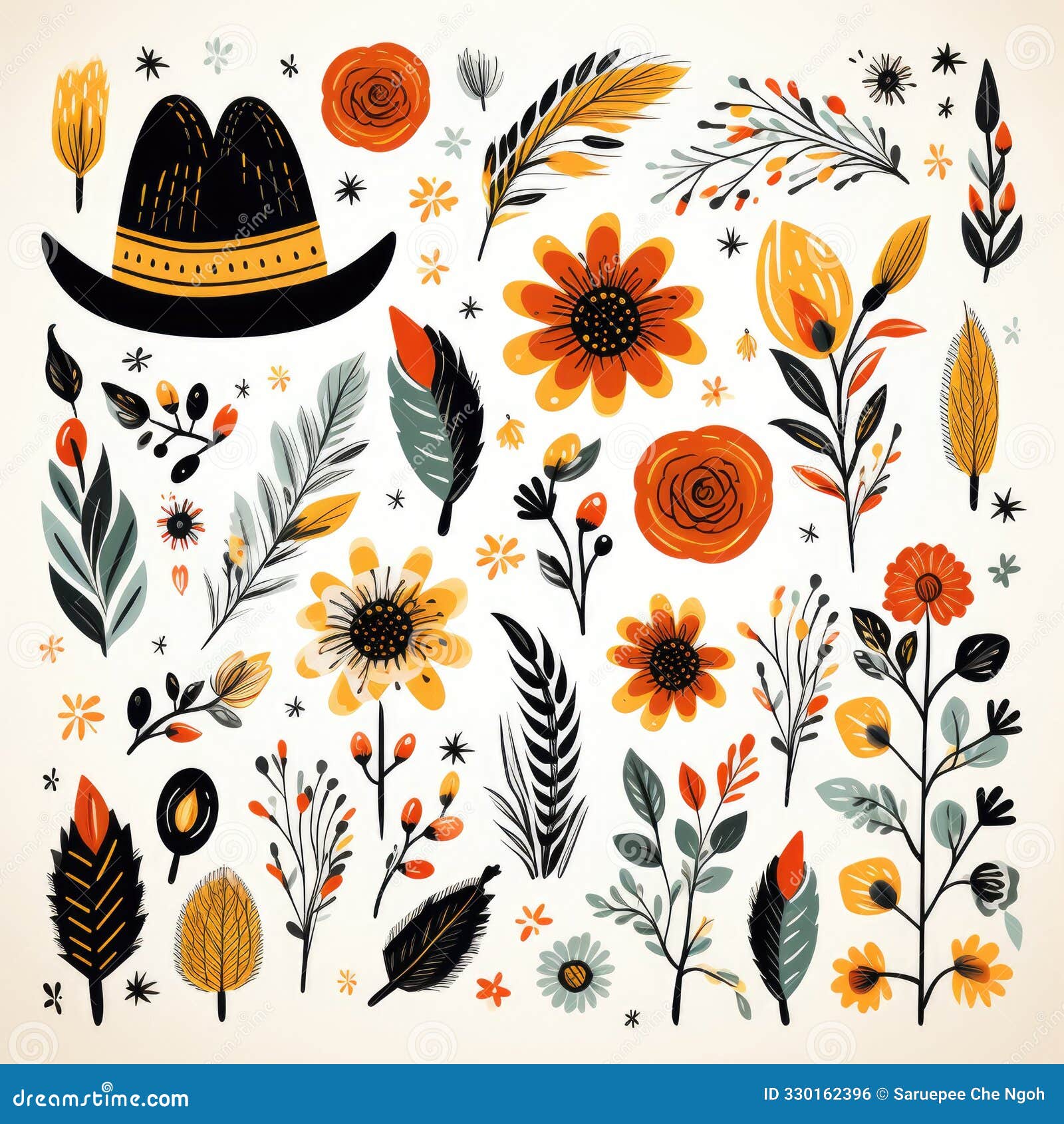 Spring Abstract Clipart Collection Modern Trendy Abstract Boho Spring ...